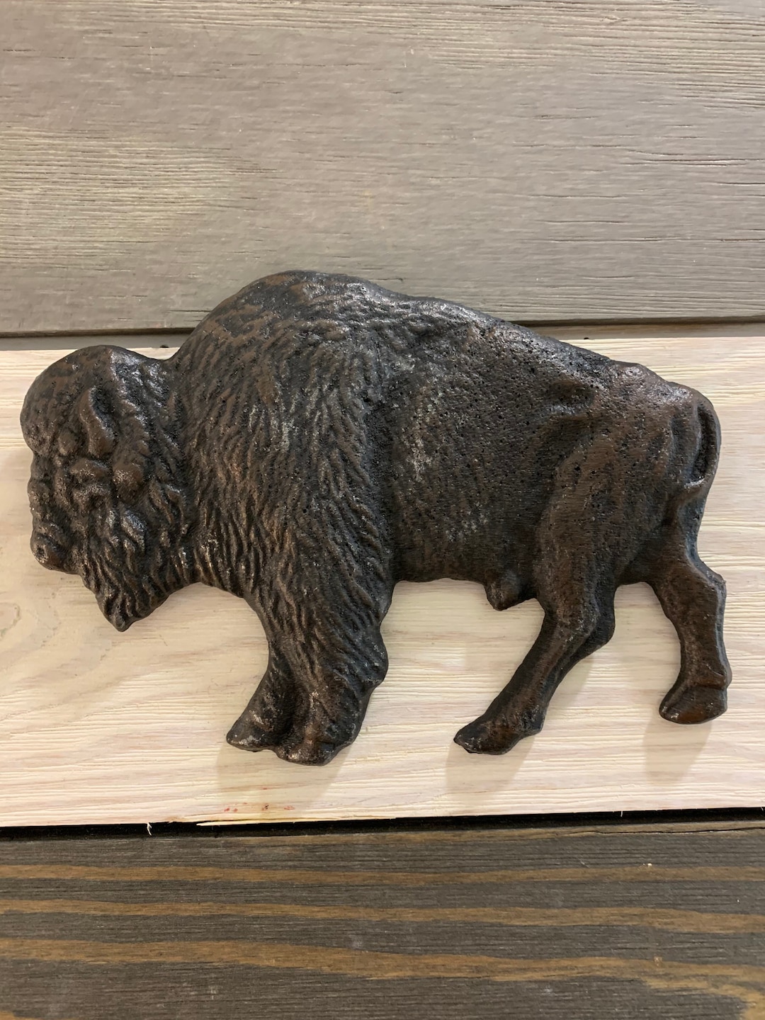 Cast Iron Bison, Iron Buffalo Wall Decor Great for Any Mountain Home ...