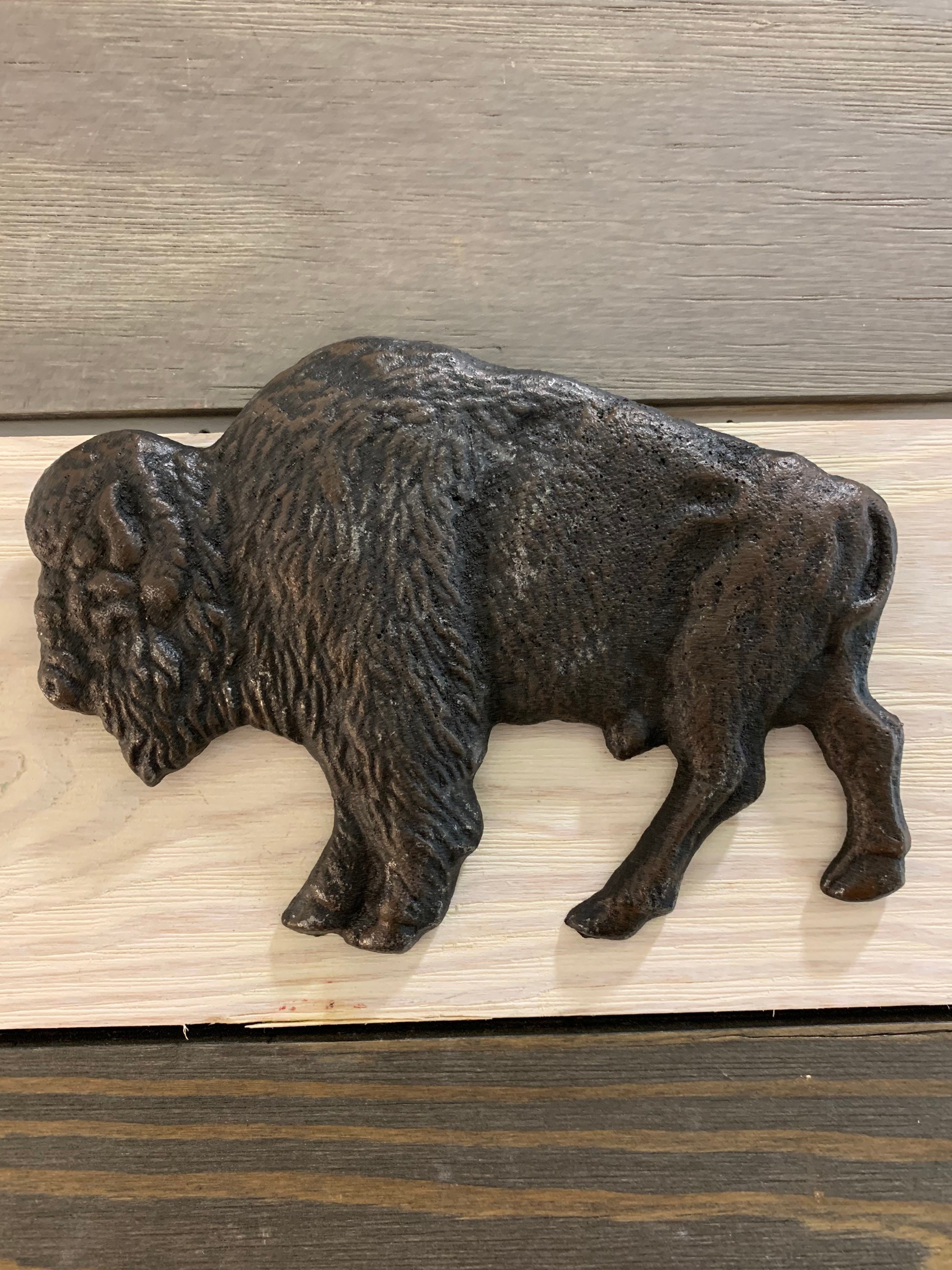 Cast Iron Bison Iron Buffalo Wall Decor Great for Any - Etsy