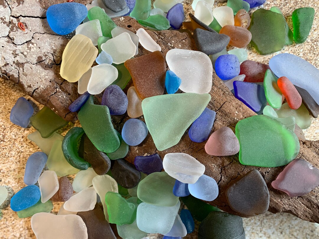 40 Pieces Mixed Sizes of Sea Glass Jewelry Sea Glass Ocean Glass ...