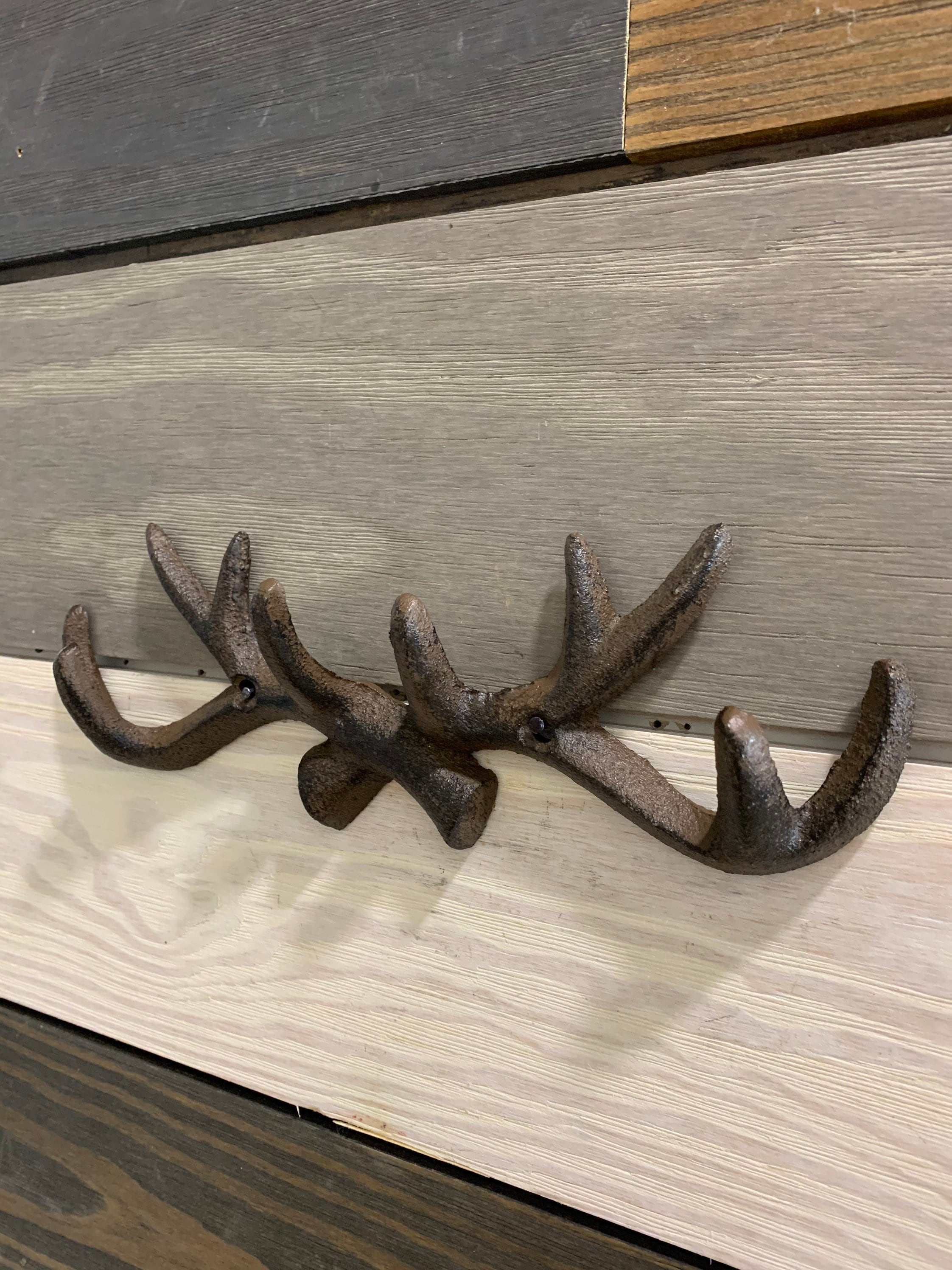 Cast Iron Antler Rack Wall Hook Antler Key Rack Deer | Etsy