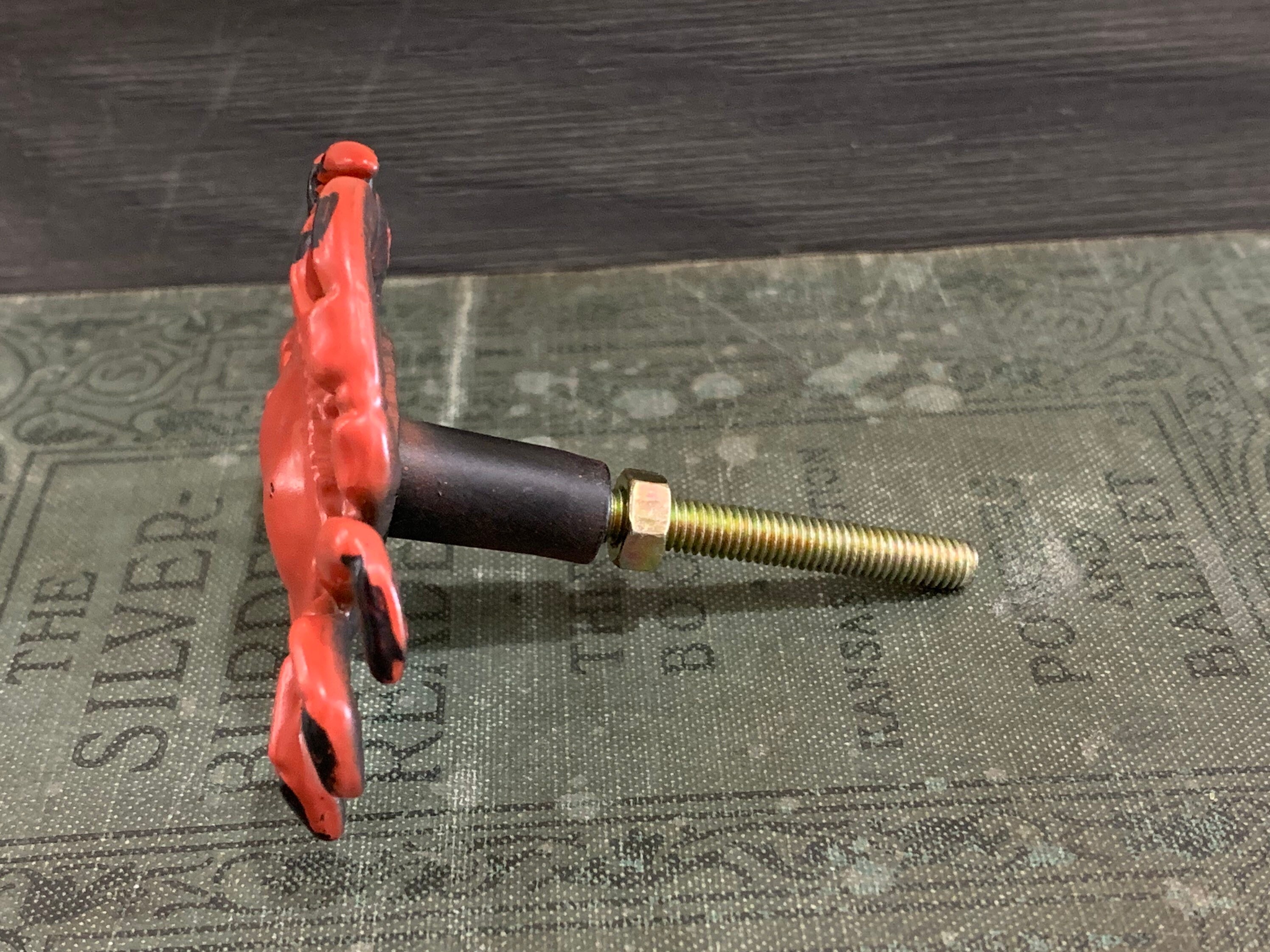 Red Crab Knob Metal Red Crab Knob Nautical Dresser Drawer - Etsy