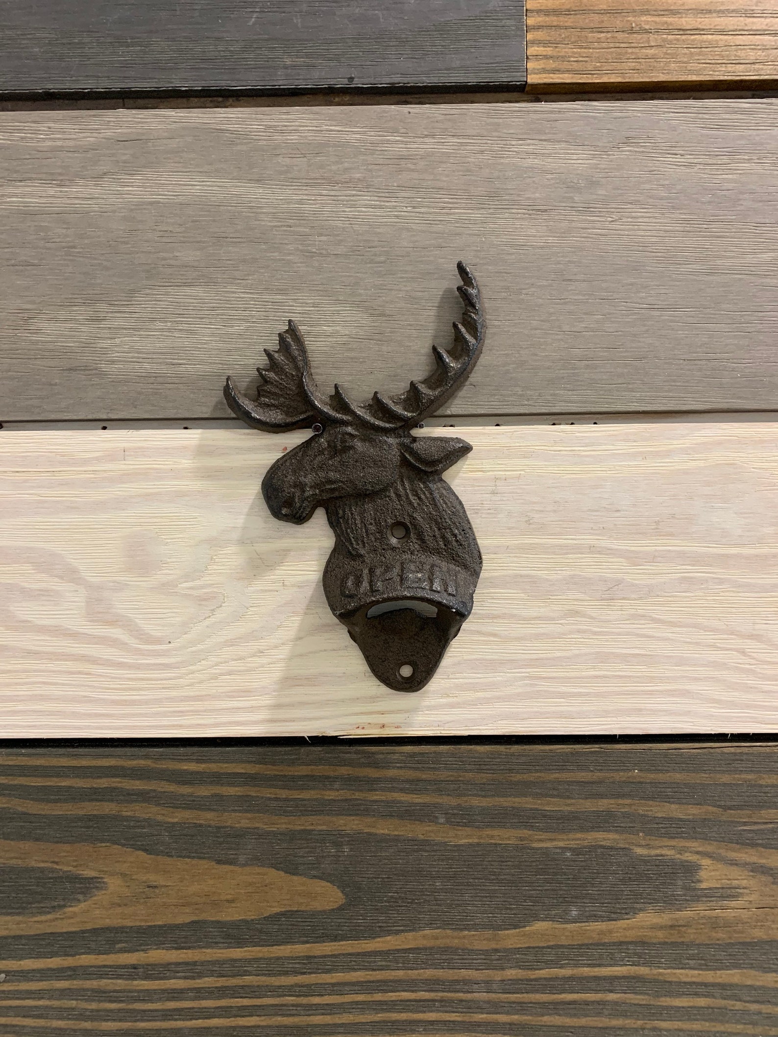 Cast Iron Moose Brown Wall Mount Bottle Opener Rustic Brown | Etsy