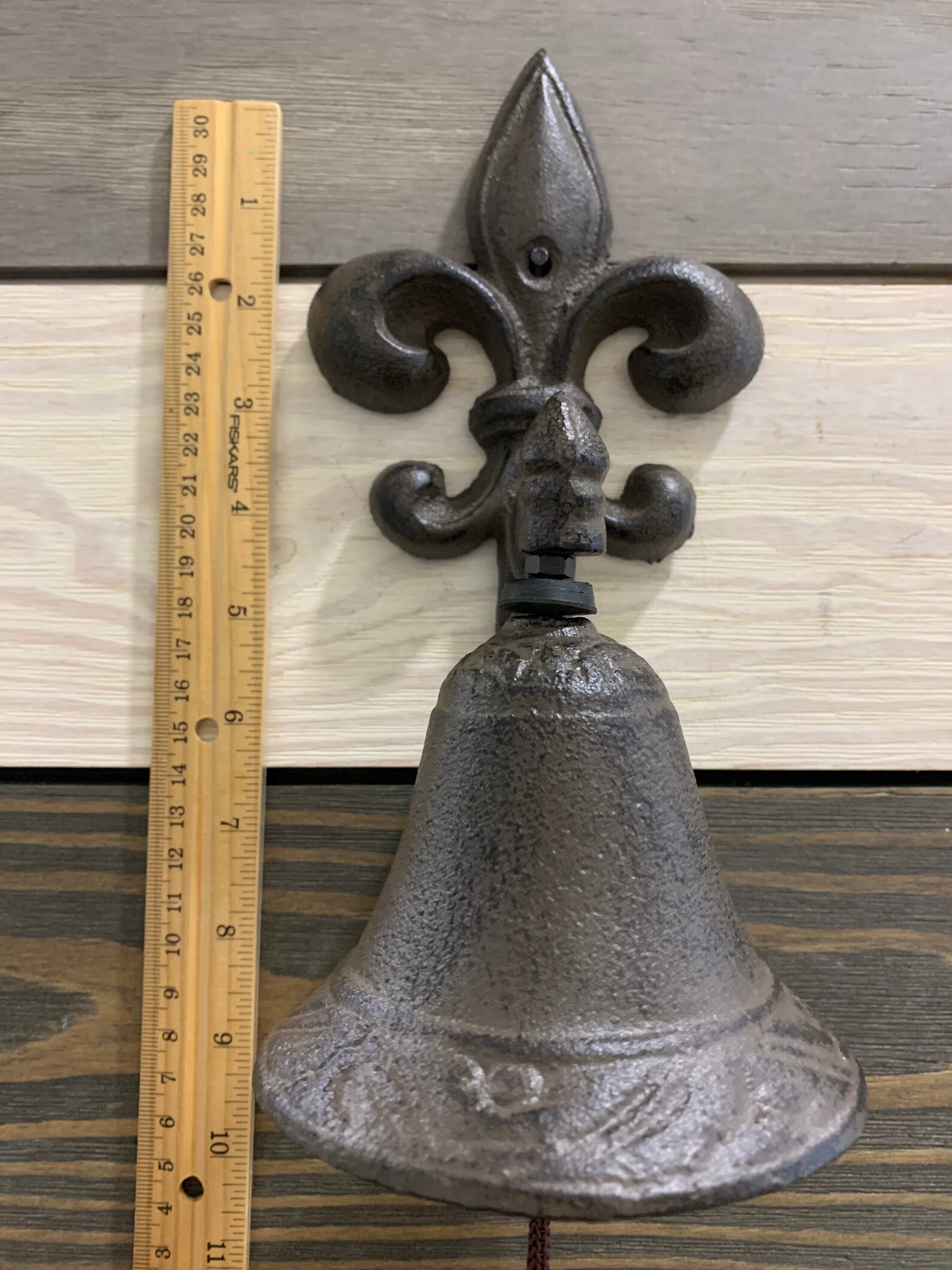Cast Iron Bell Fleur De-lis Dinner Bell Outdoor Wind Chime - Etsy