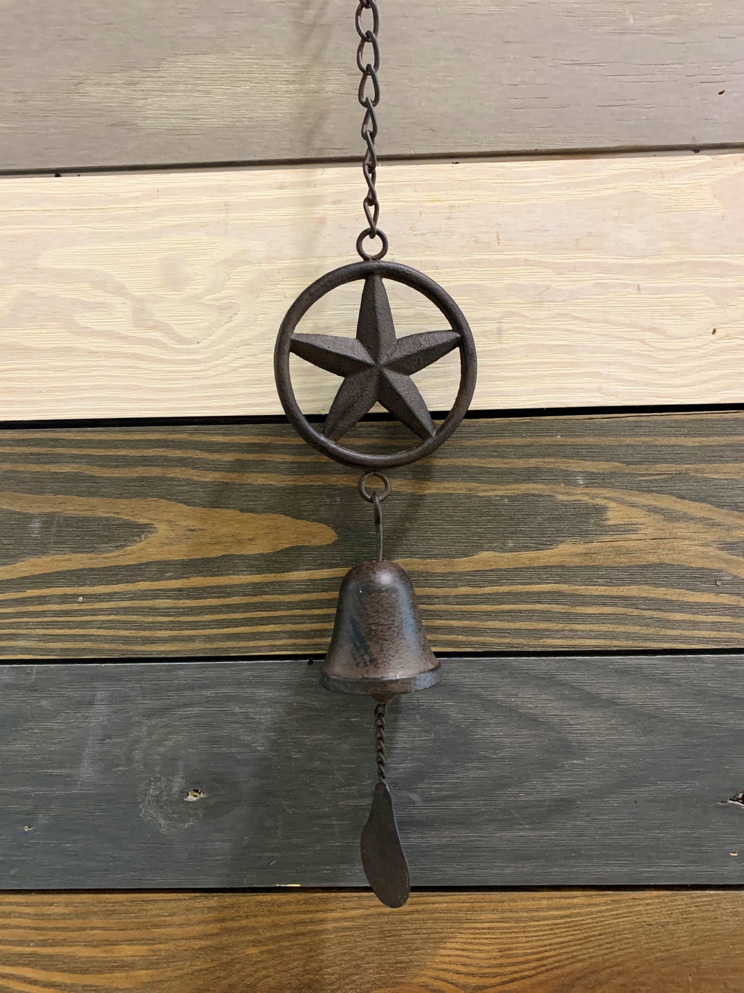 Cast Iron Bell, Western Flair, Dinner Bell, Outdoor Wind Chime, Front ...