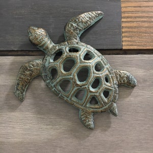 Patina Cast Iron Sea Turtle Wall Decor - Home Decor - Cast Iron ...