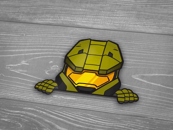 Halo Master Chief Peeking Sticker Decal Resistance Covenant | Etsy