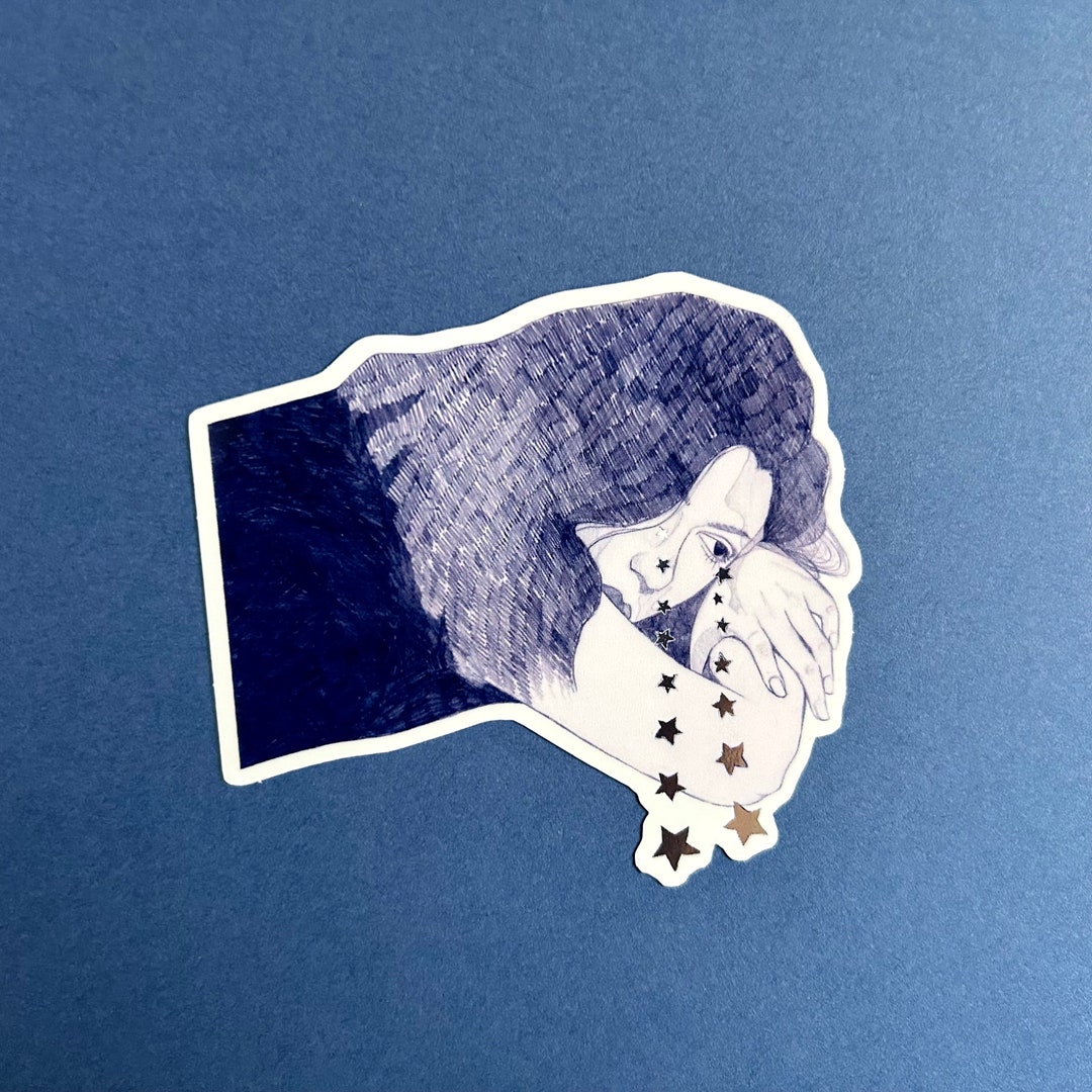 Reflective Mirror Star Girl Sticker - Etsy