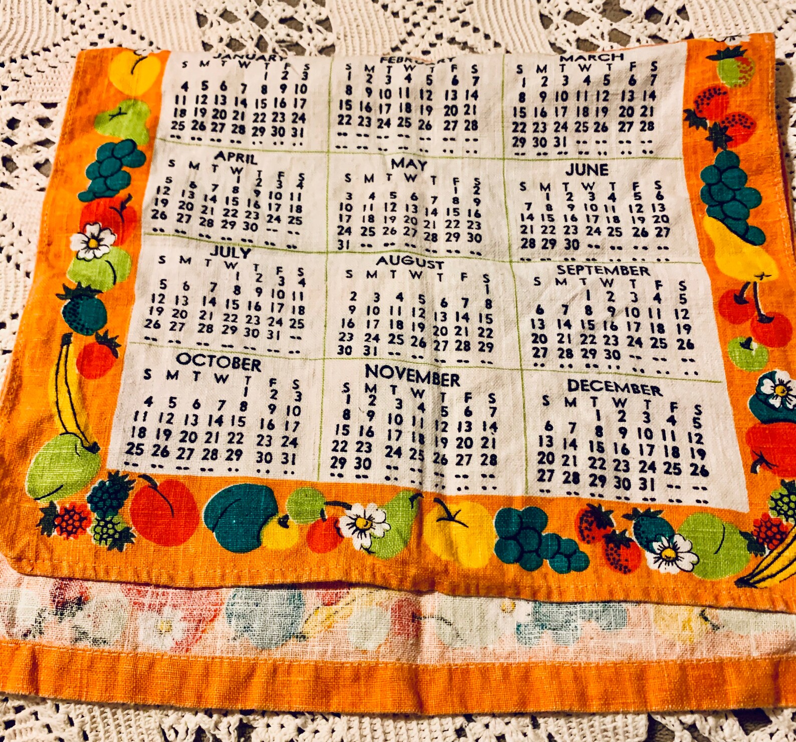 Vintage Linen Painteddated Calendar. - Etsy UK