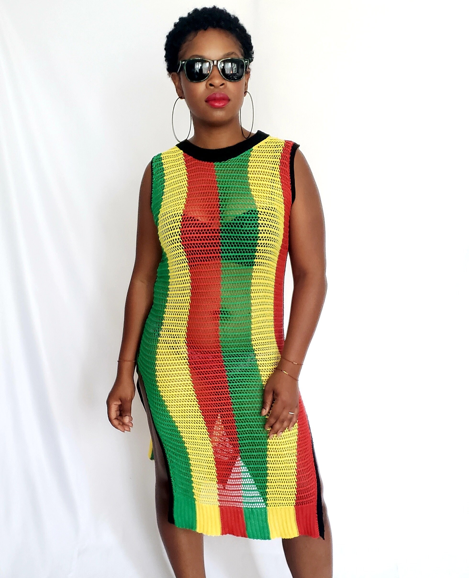 Rasta Mesh Dress | Etsy