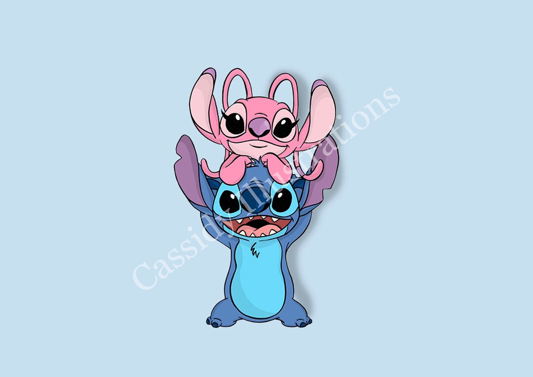 Stitch and Angel/ Stitch and Angel Sticker/ Stitch Sticker/ Disney ...
