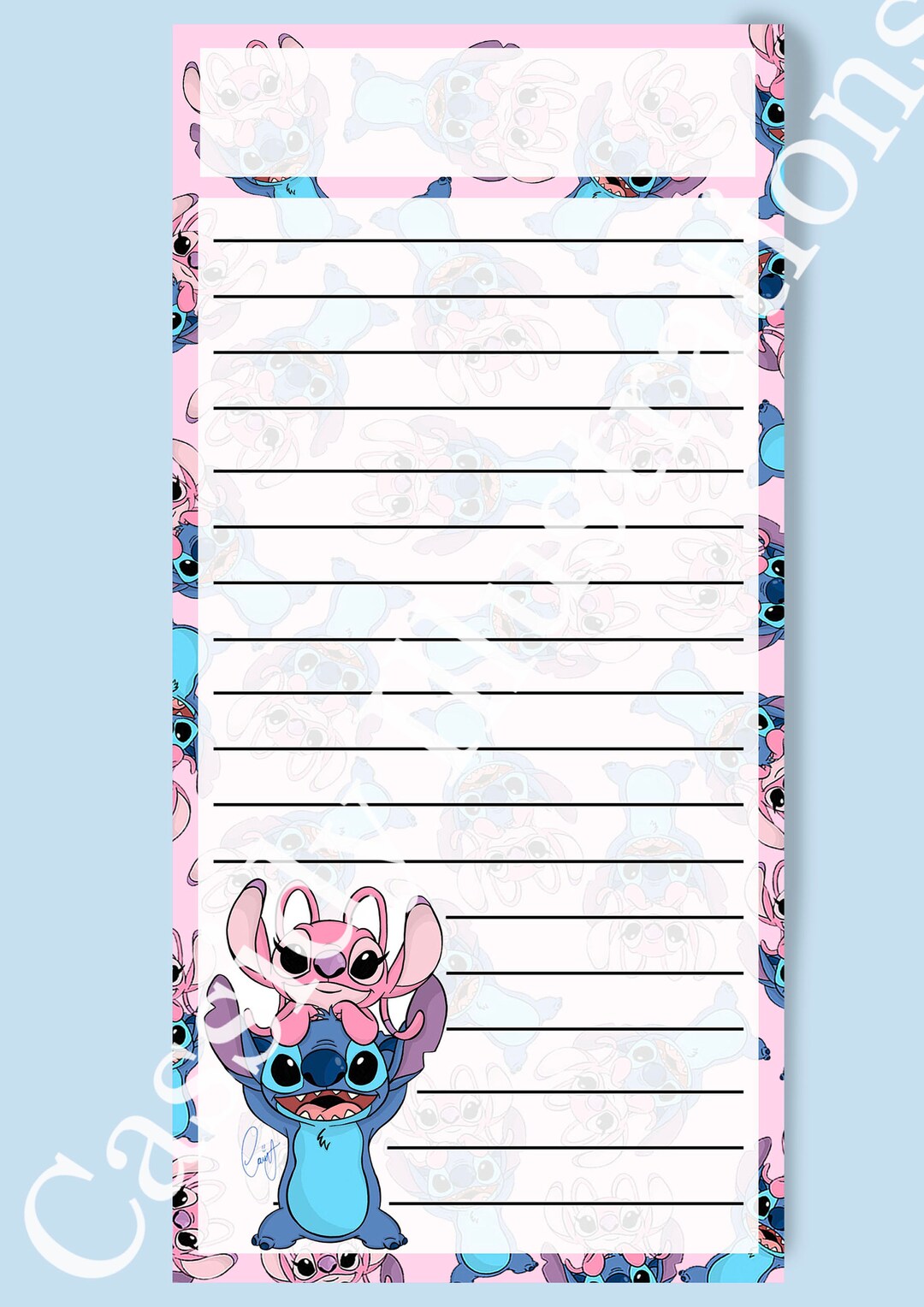Stitch Notepad/ Stitch and Angel Notepad/stitch and Angel/disney ...