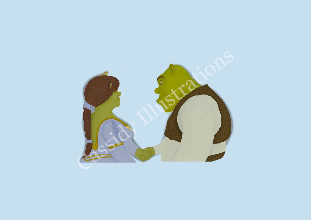 Shrek and Fiona, Shrek Sticker, Fiona Sticker, Shrek, Fiona, Dreamworks ...