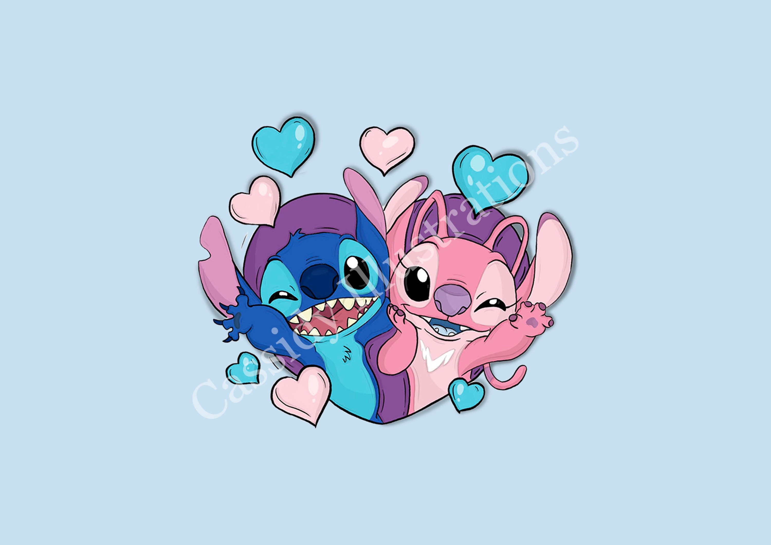 Stitch and Angel Sticker, Stitch, Angel, Disney Sticker, Disney, Disney ...