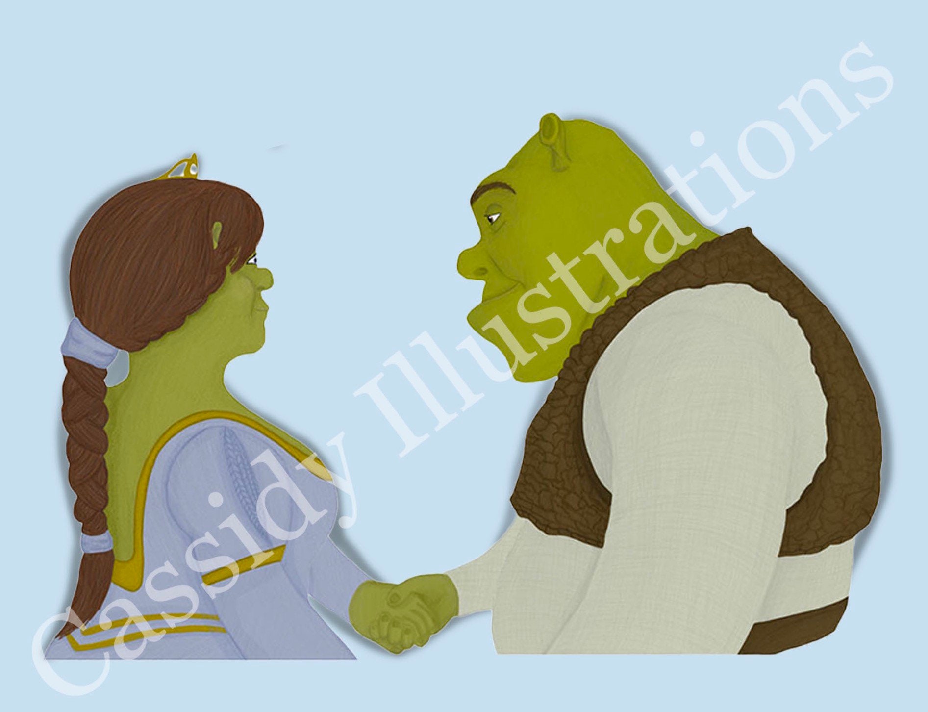 Shrek and Fiona, Shrek Sticker, Fiona Sticker, Shrek, Fiona, Dreamworks ...
