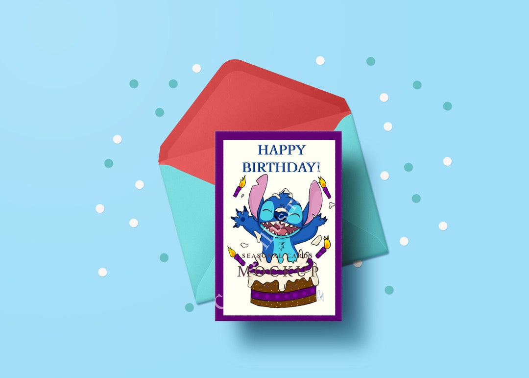 Stitch Birthday Card/ Disney Stitch Birthday Card/ Birthday Card ...