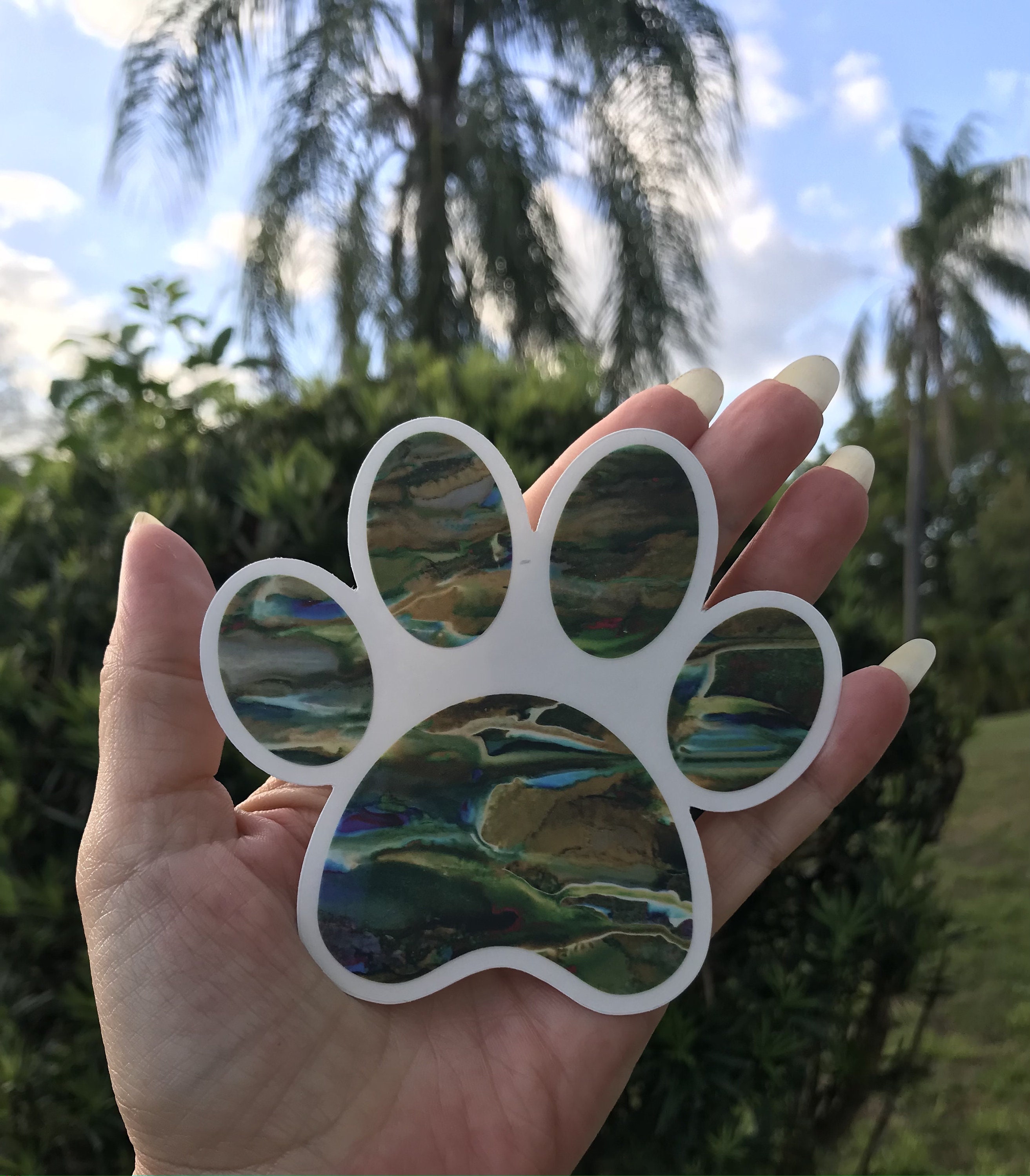 Paw Print, Vinyl Sticker, Clear Paw Print Sticker, Paw Print, Dog Paw ...