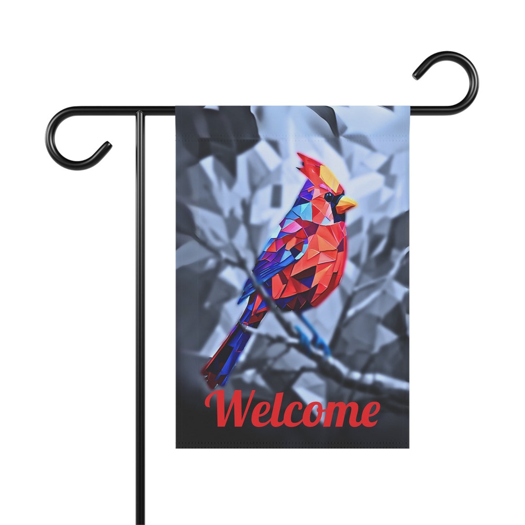 Cardinal Welcome Flag, Garden Flag, Garden Decor, Housewarming Gift ...