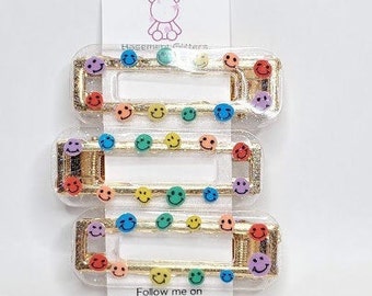 Smiley Face Hair Clips - Etsy