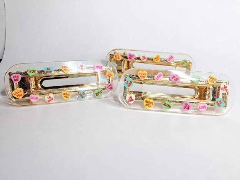 Mini Heart Candy Hair Clips - Etsy