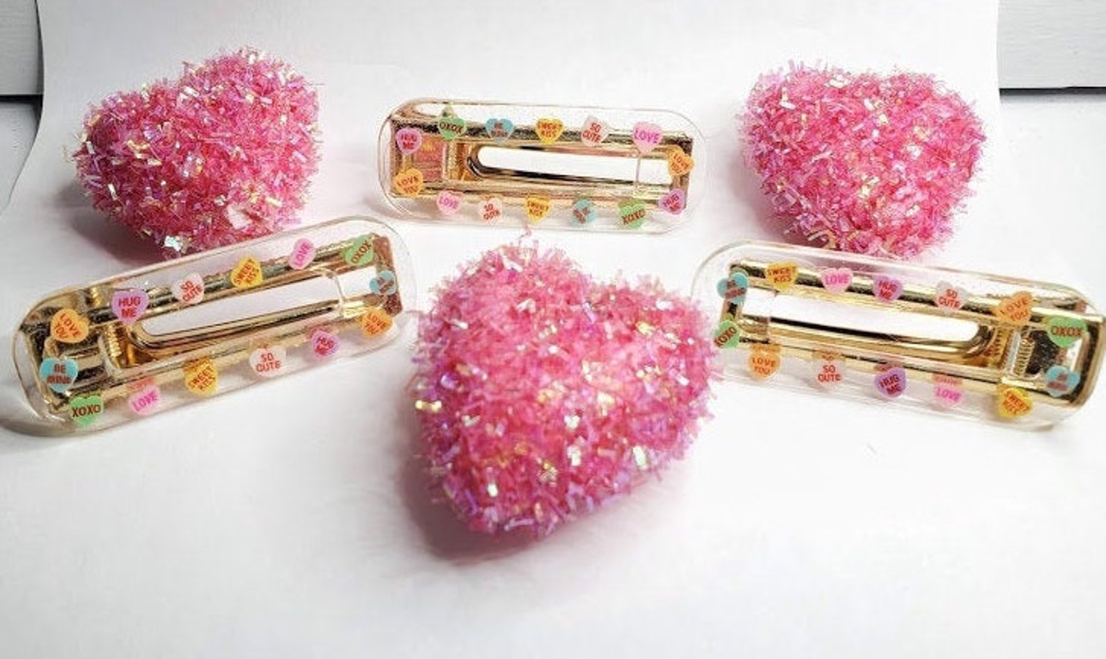 Mini Heart Candy Hair Clips - Etsy