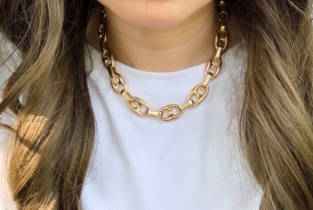 Mariner Anchor Gold Chain, Puffed Mariner Chain, Mariner Chunky ...