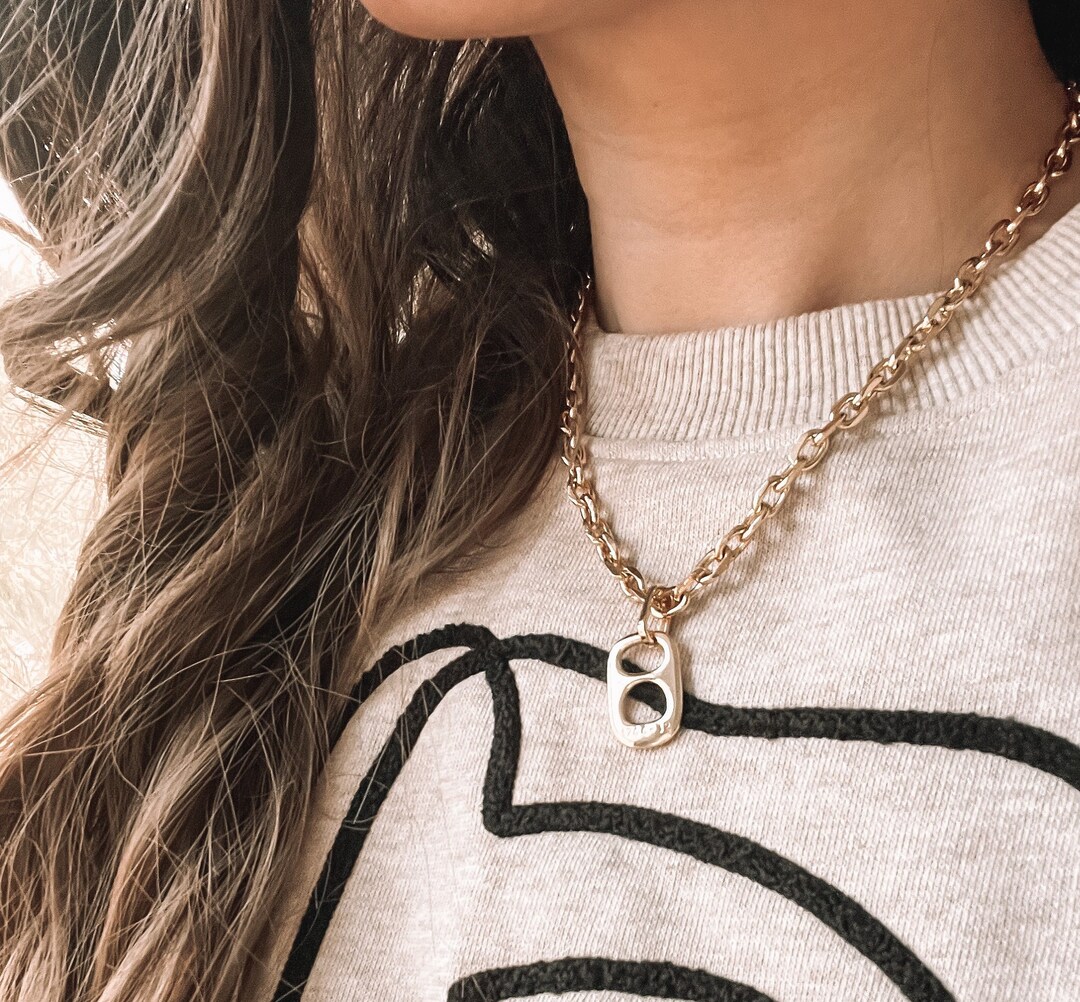 Gold Soda Tab Necklace, Large Soda Tab Necklace, Soda Pop Charm ...