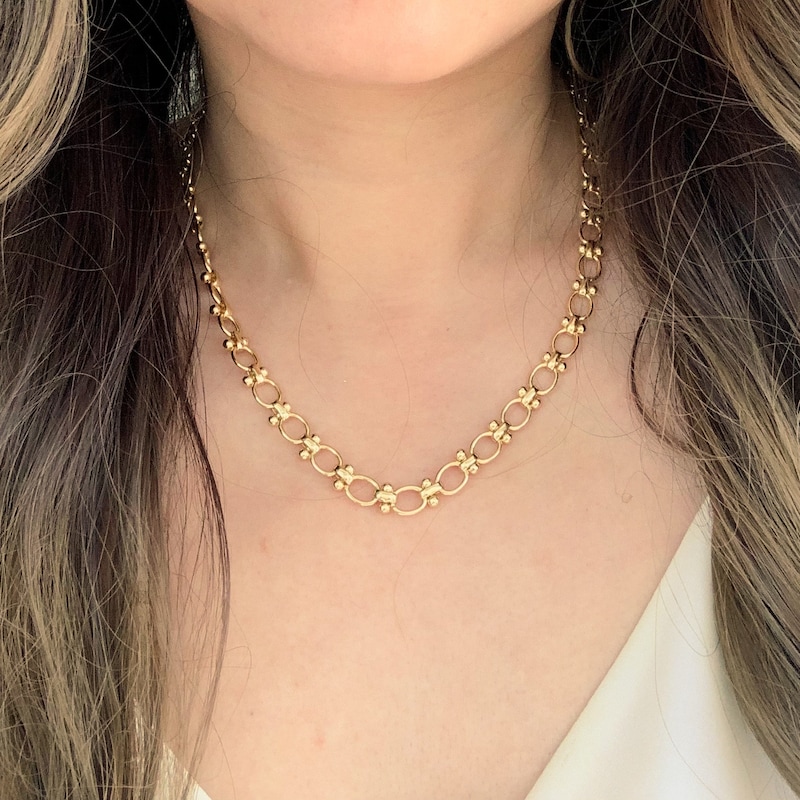 Gold Chain Link Necklace - Etsy