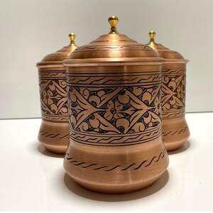 Copper Hammered Spice Rackturkish Handmade Copper Spice ,copper Luxury ...