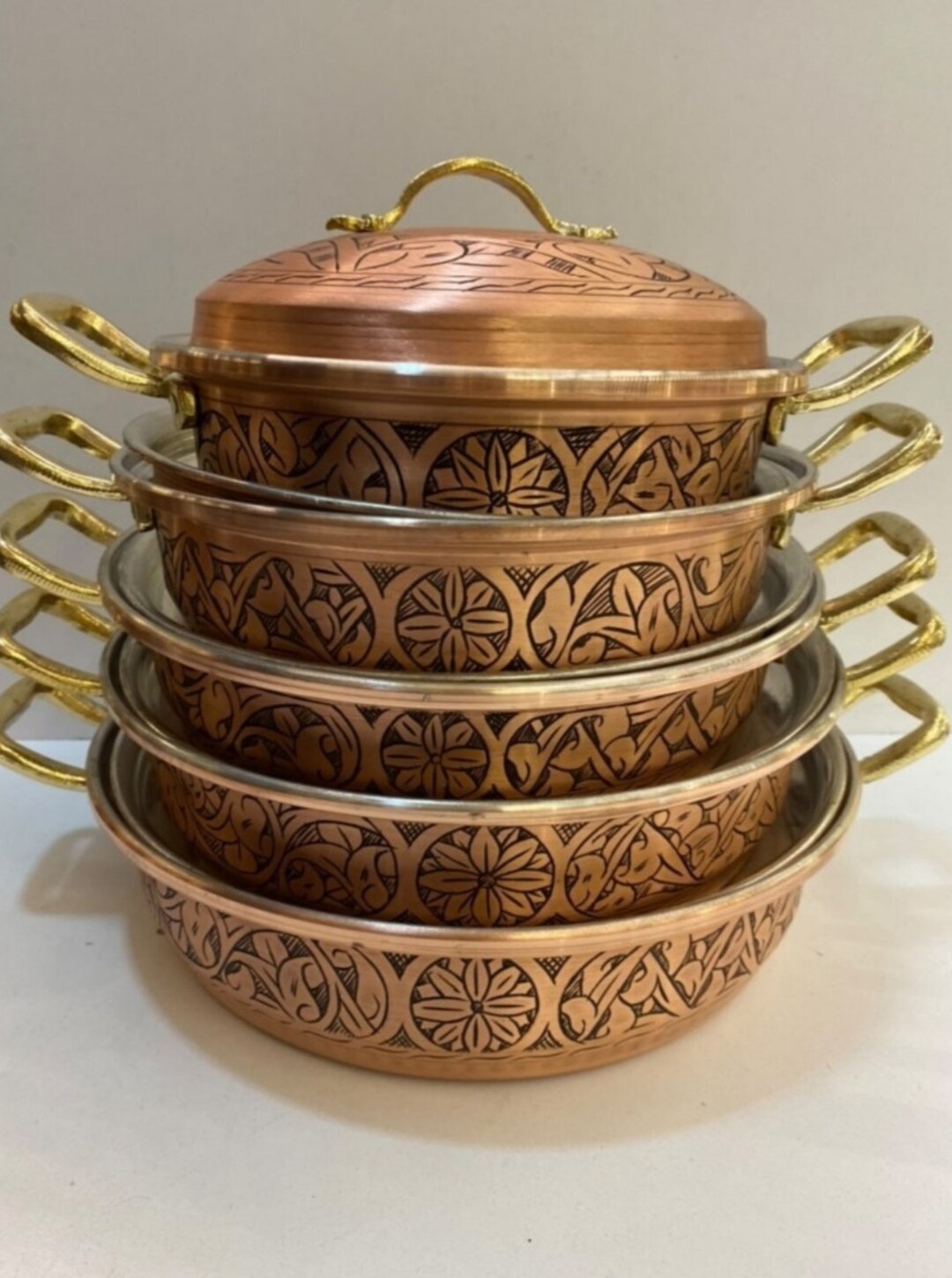 Hand Carved Copper Pots,handmade Copper Roasting Pots,thick Copper Pots ...