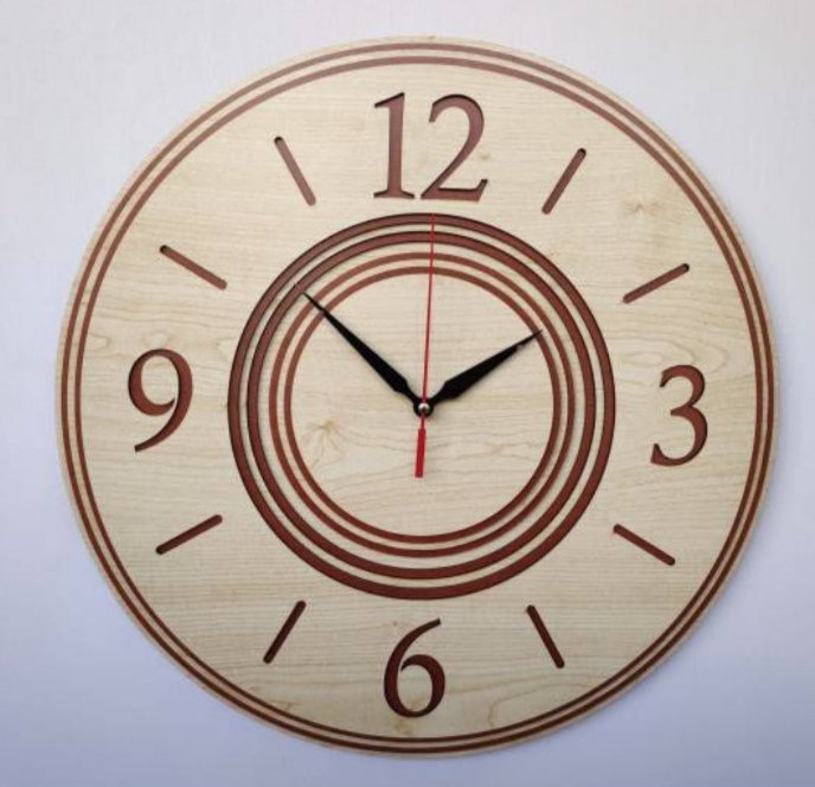 Special Design Wooden Clock, Art Wall Clock, Walnut Wood Clock, Maple ...