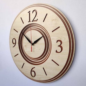 Special Design Wooden Clock, Art Wall Clock, Walnut Wood Clock, Maple ...