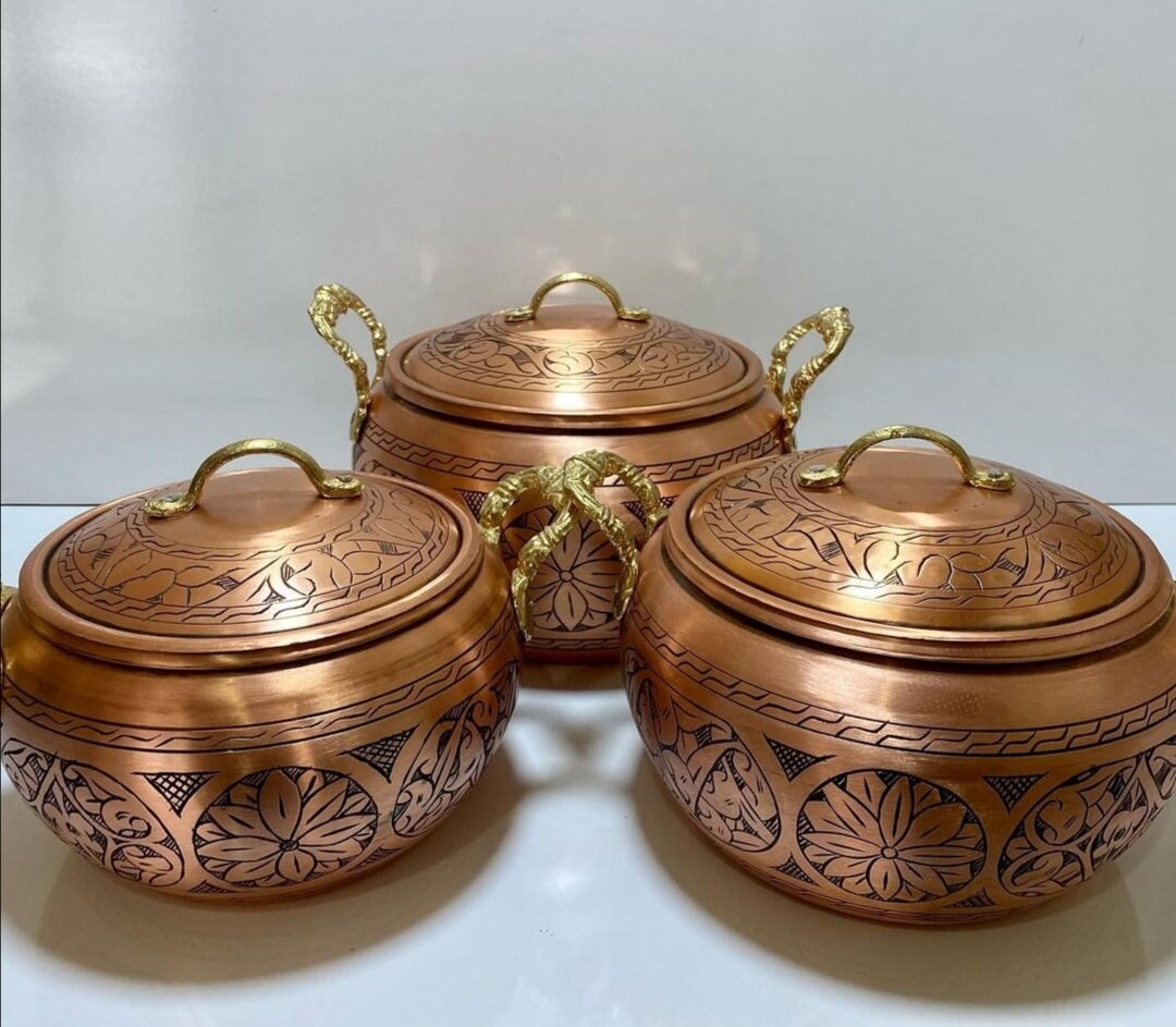 Hand Carved Engraved Casserole Pots Gorgeous Cookware - Etsy