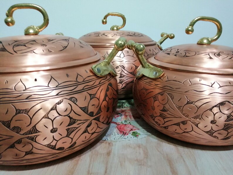 Hand Carved Engraved Casserole Pots Gorgeous Cookware - Etsy