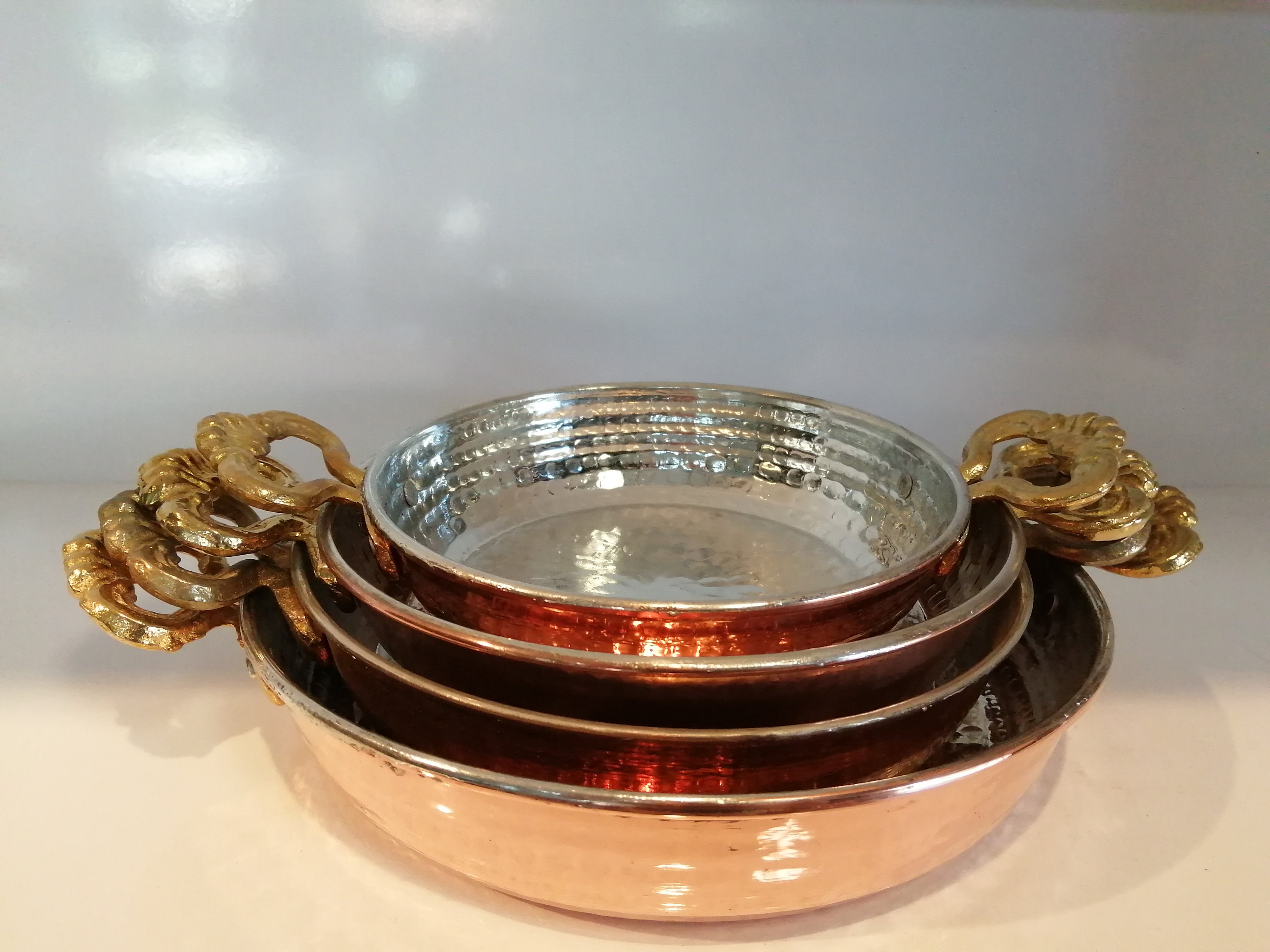 Handmade 3 Piece Pan Traditional Copper Pan SetOmelette Pan | Etsy