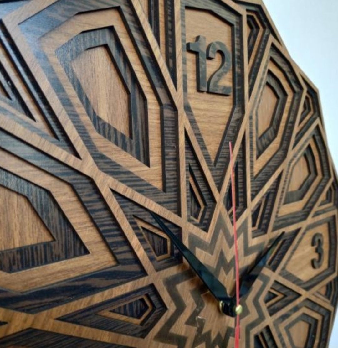 Special Design Wooden Clock, Art Wall Clock, Walnut Wood Clock, Maple ...