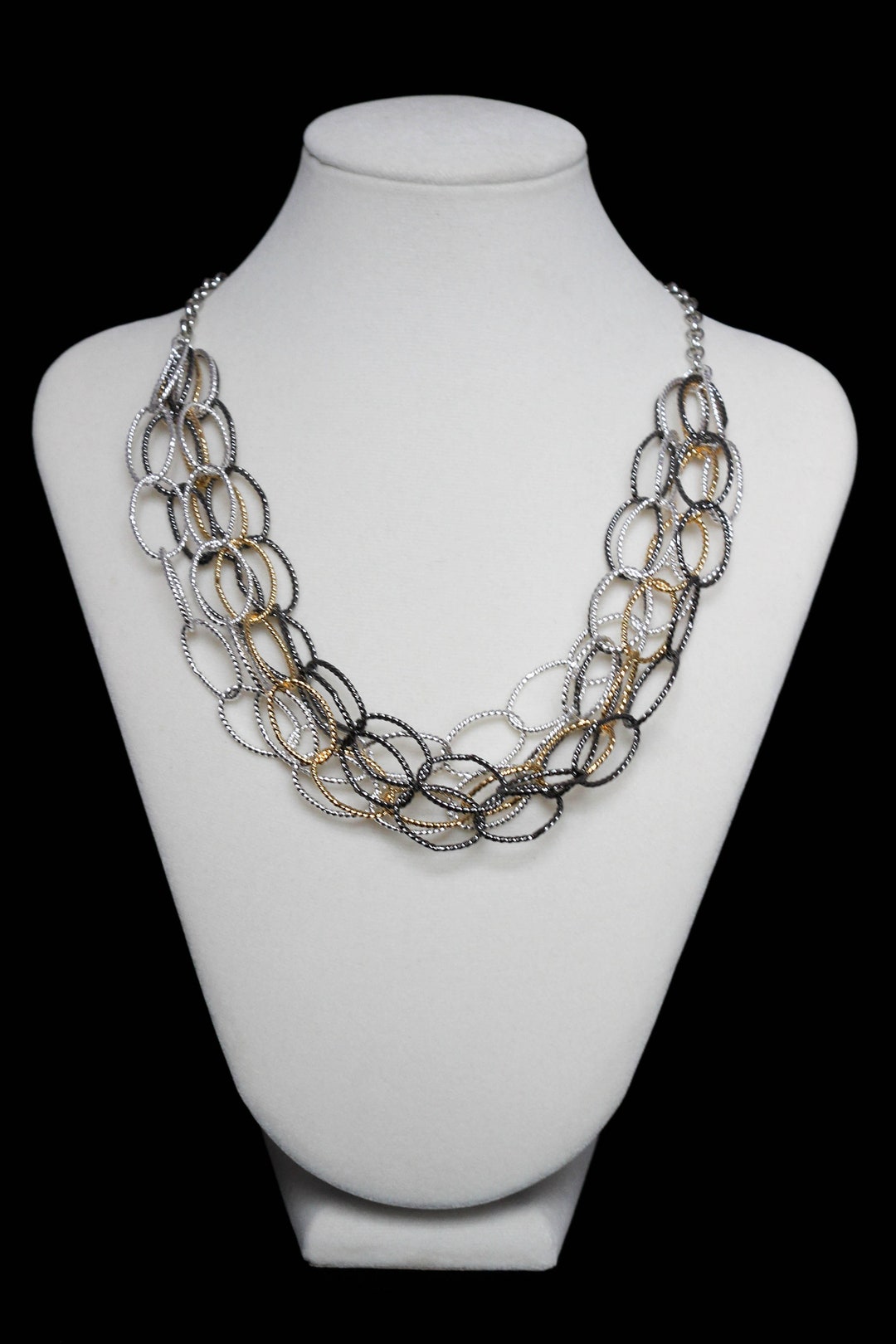 Five Strand Braided Chain, Gold and Silver Tone and Gun Metal on ...