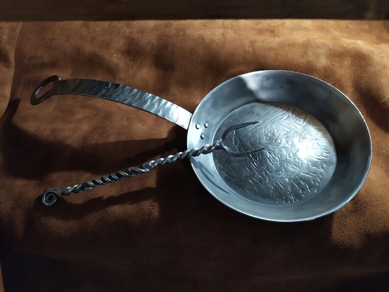 Hand Forged Pan and Fork Camp Cooking Set Frying Pan - Etsy
