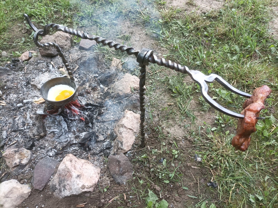 Handcrafted Squirrel Cooker With Egg Lantern, Hand Forged Portable ...