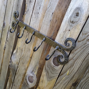 Hand Forged Hanging Rack, Rustic Hand Forged Ram-shaped Hanger, Iron ...