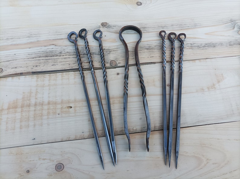 Grill Needle Set Tongs and Needles Grilling Set Grilling | Etsy