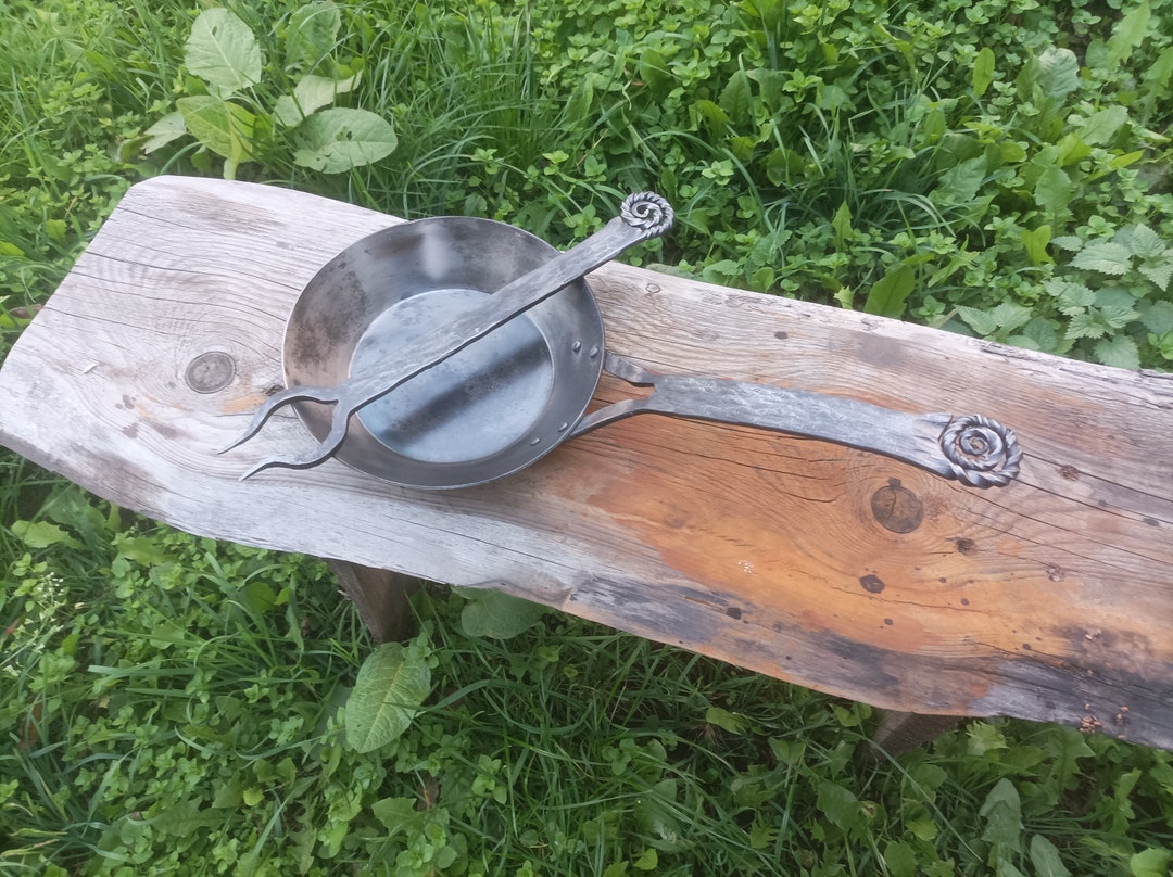Hand Forged Small Camping Set, Handmade One Man Pan,iron Forged Camping ...