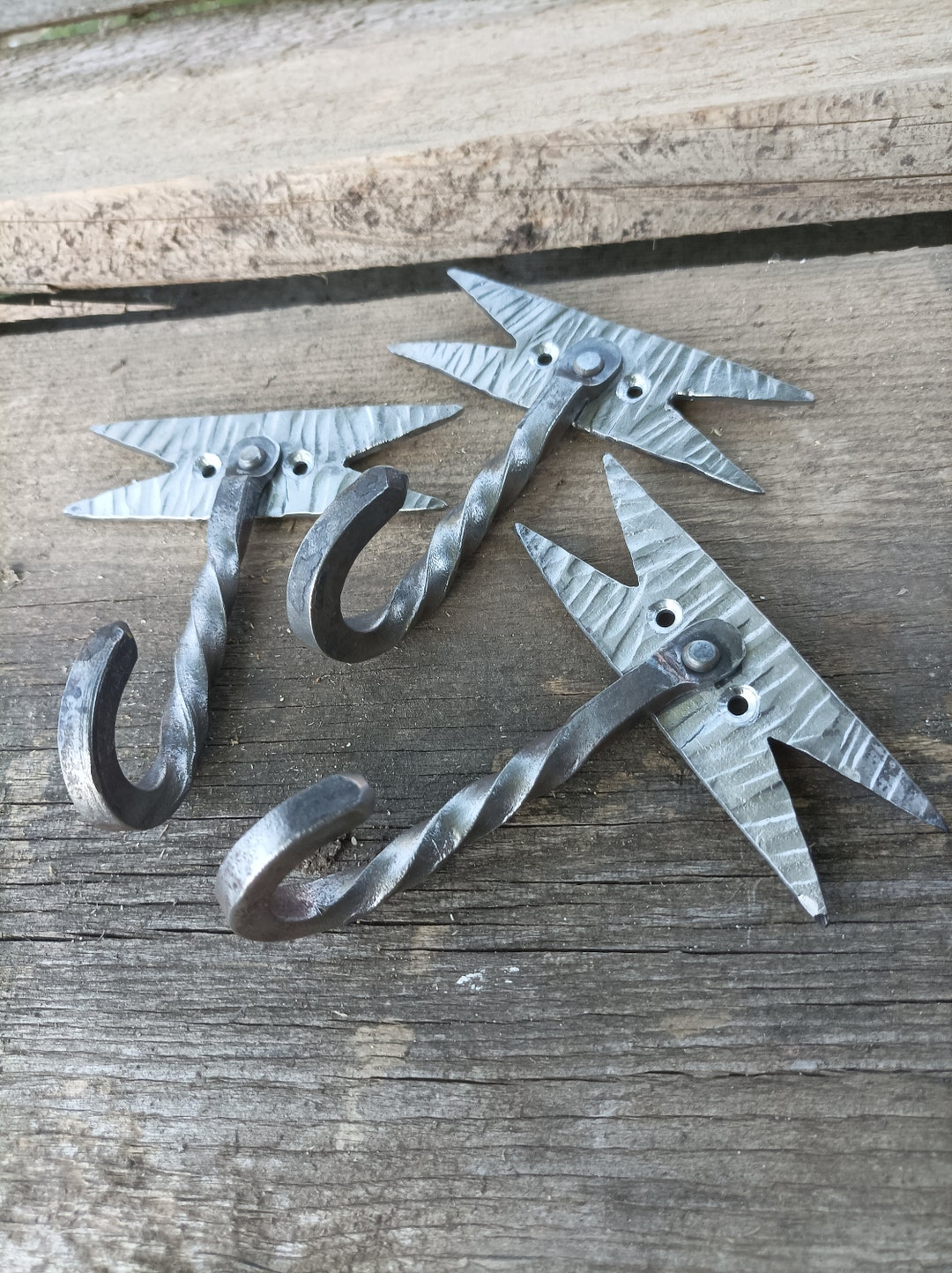 Hand Forged Swallowtail Hooks, Swallow Tail Coat Hooks, Fork Tail Hand ...