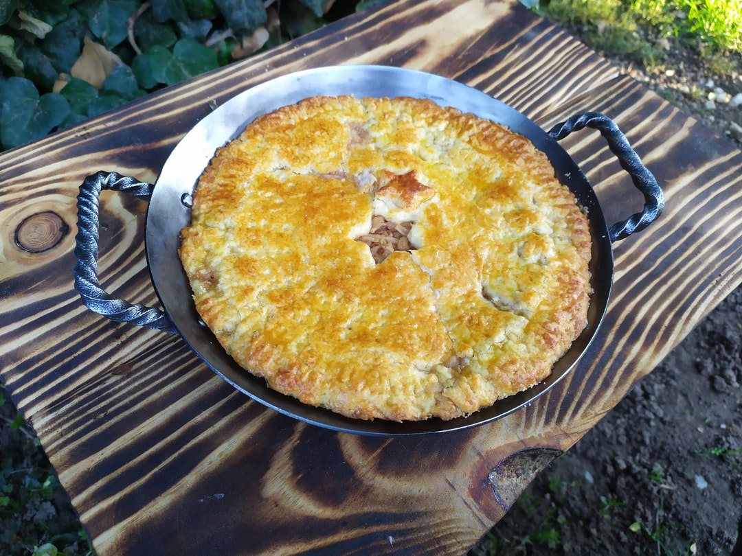 Hand Forged Pie Pan, Forged Baking Pan, Handmade Forged Iron Roasting ...