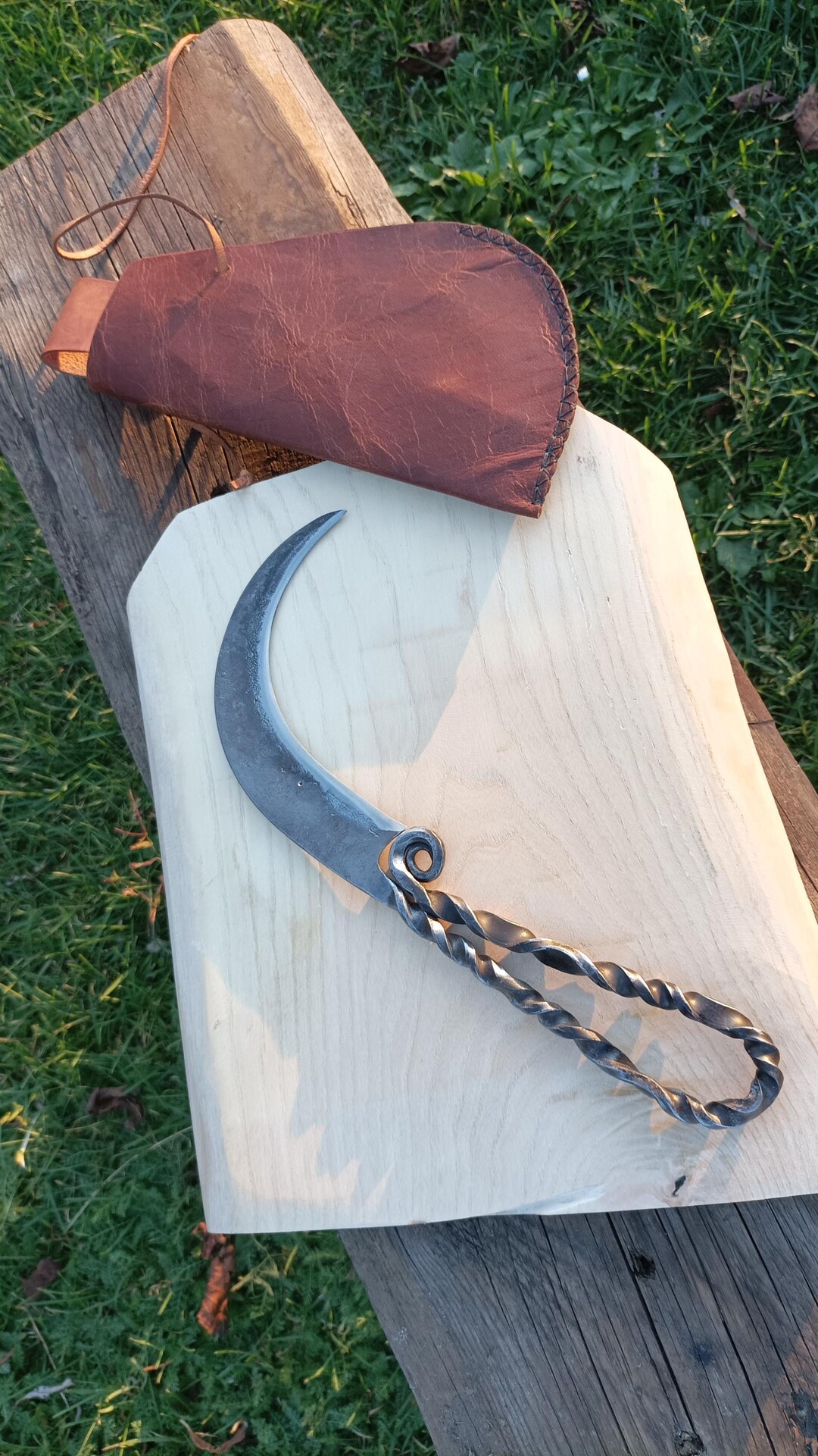 Simple Hand Forged Iron Age Inspired Sickle,forged Claw Boline and ...