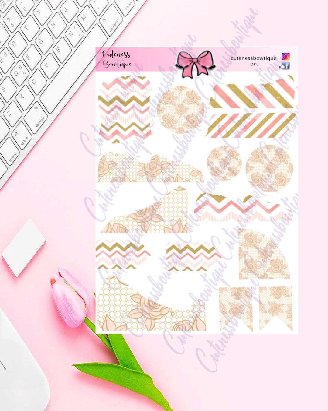 The Deco Elements Collection Sticker Sheet | Cuteness Planner Stickers ...