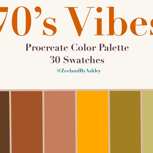 Vintage 70s Procreate Color Palette 30 Swatches for Ipad - Etsy