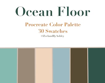 Sparkling Seas Procreate Color Palette | Ocean/blue Theme | Digital ...