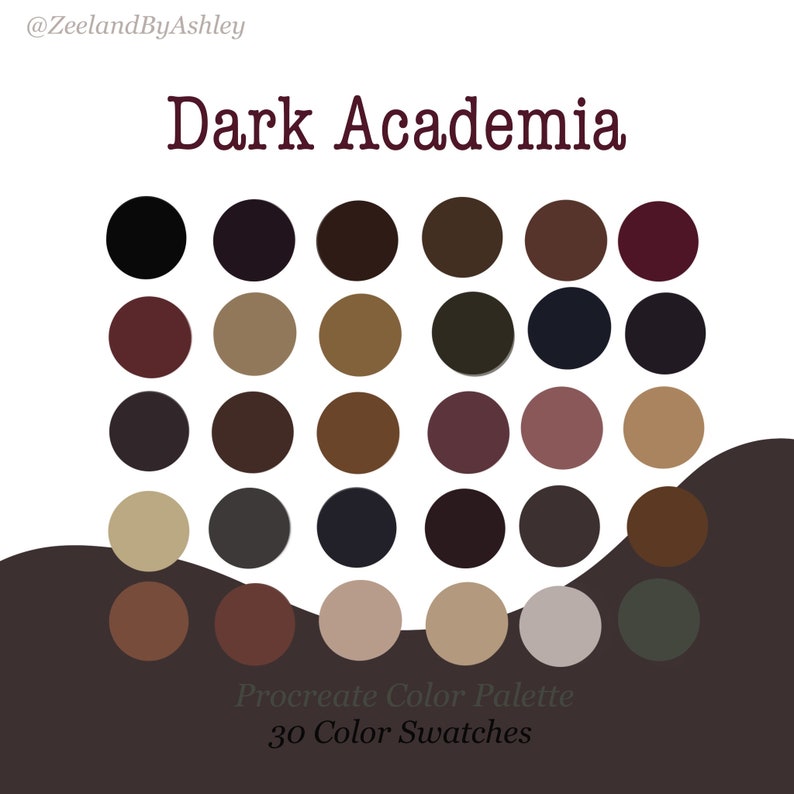 Dark Academia Inspired Procreate Color Palette 30 Swatches Etsy dark-academia-inspired-procreate-color-palette-30-swatches-etsy
