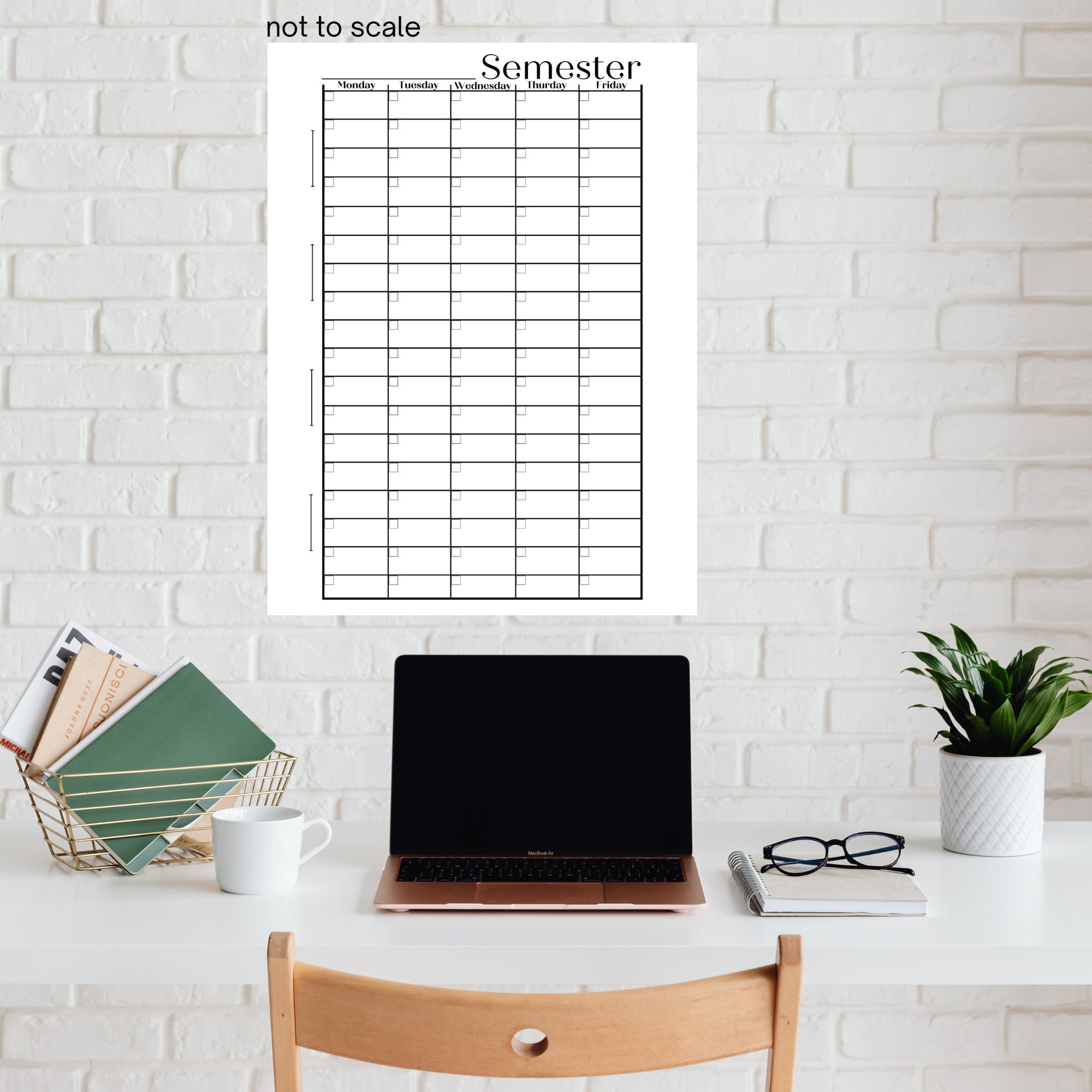College Academic Semester Planning Poster (16 and 18 Week), Digital ...