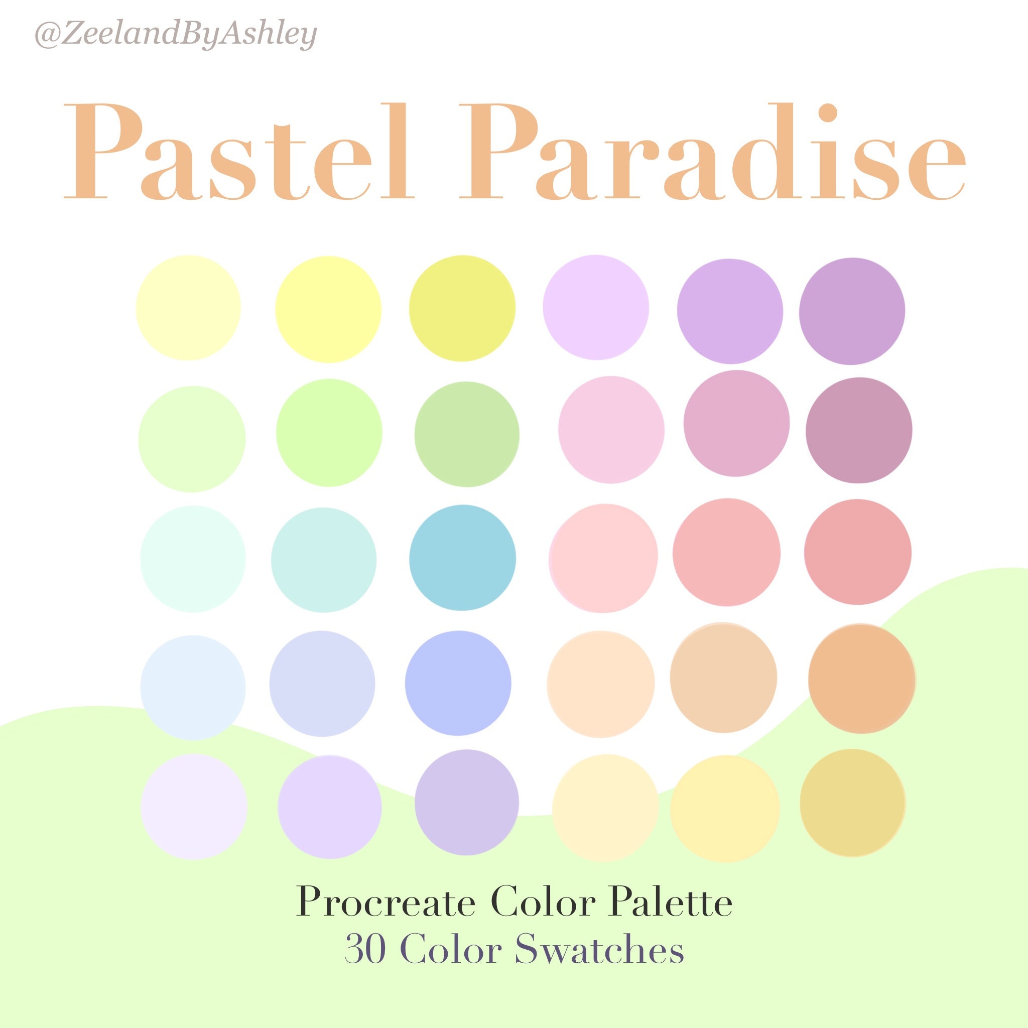 Pastel Procreate Color Palette, 30 Swatches, for Ipad, Instant Download ...